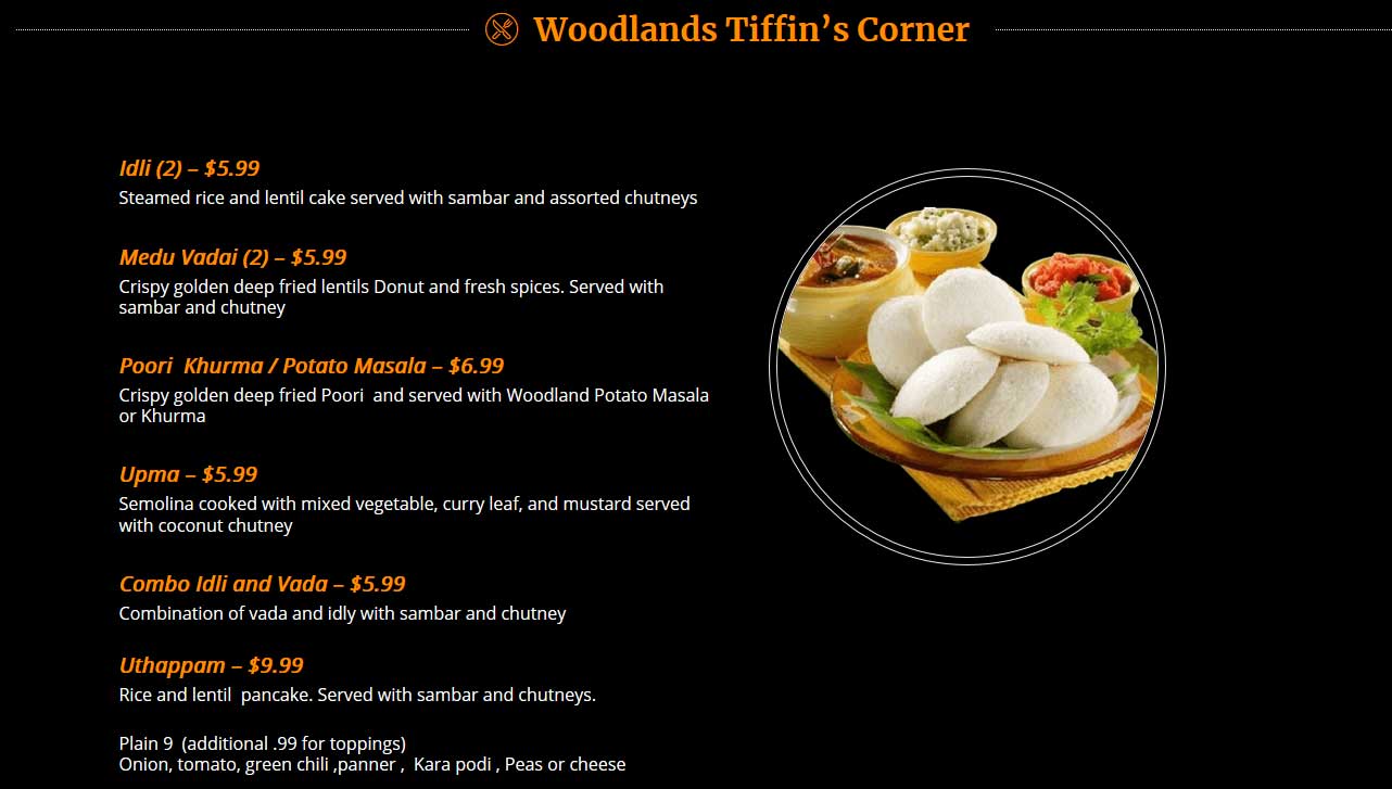 Menu | Woodlands
